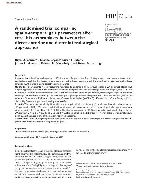 (PDF) A randomised trial comparing spatio-temporal gait parameters ...