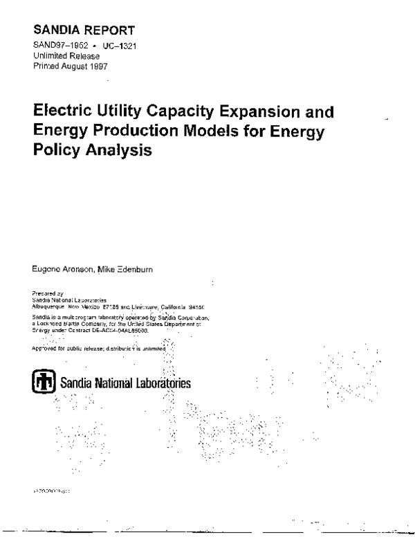 (PDF) Electric utility capacity expansion and energy production models ...