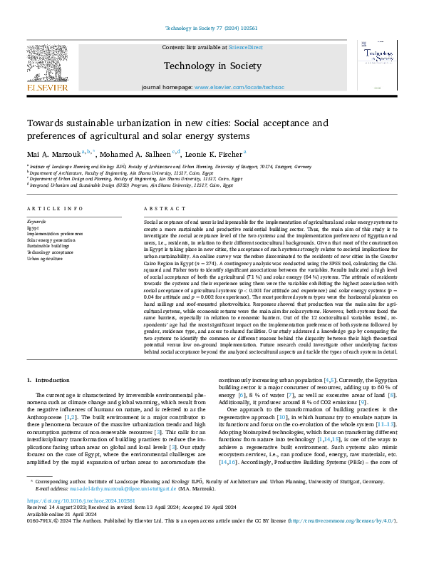(PDF) Towards Sustainable Urbanization in New Cities: Social Acceptance ...