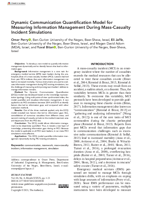 (PDF) Dynamic Communication Quantification Model for Measuring Information Management During ...