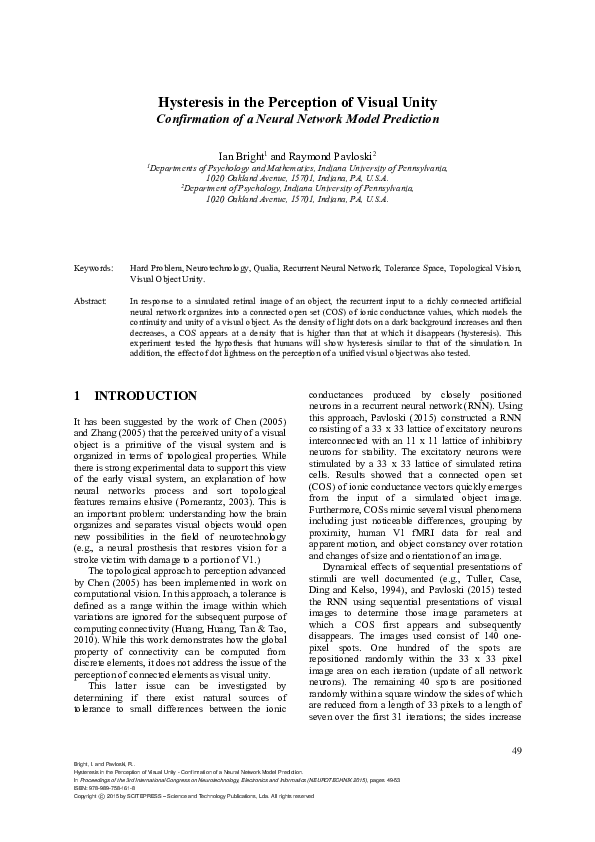 (PDF) Hysteresis in the Perception of Visual Unity - Confirmation of a Neural Network Model ...