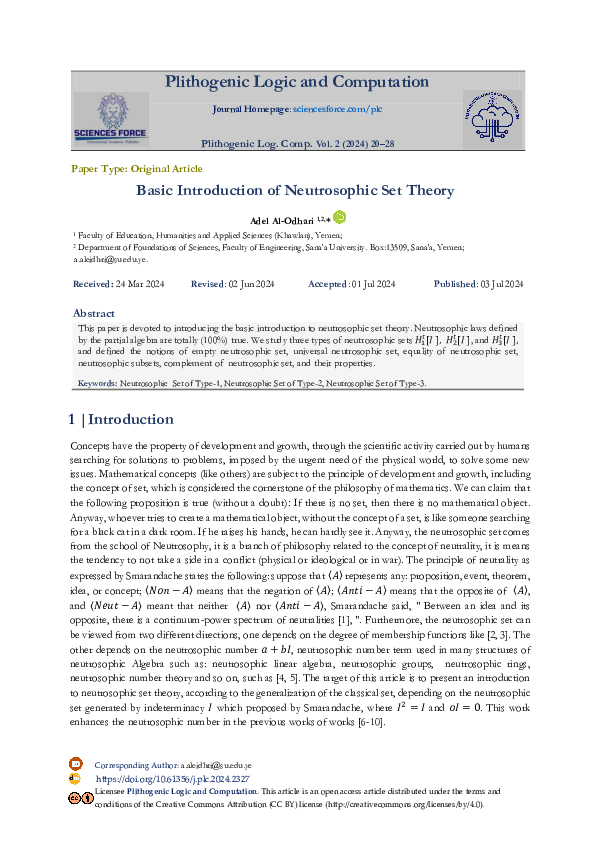 (PDF) Basic Introduction of Neutrosophic Set Theory