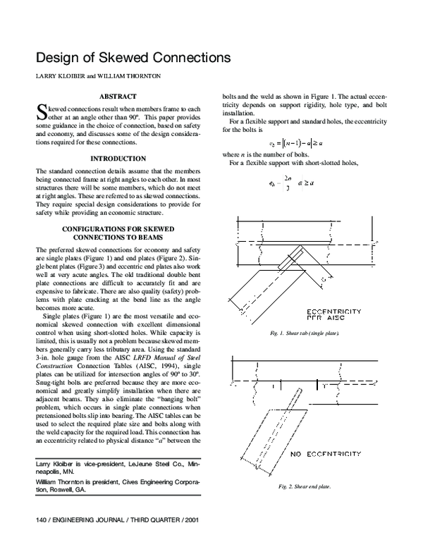 (PDF) Design of Skewed Connections
