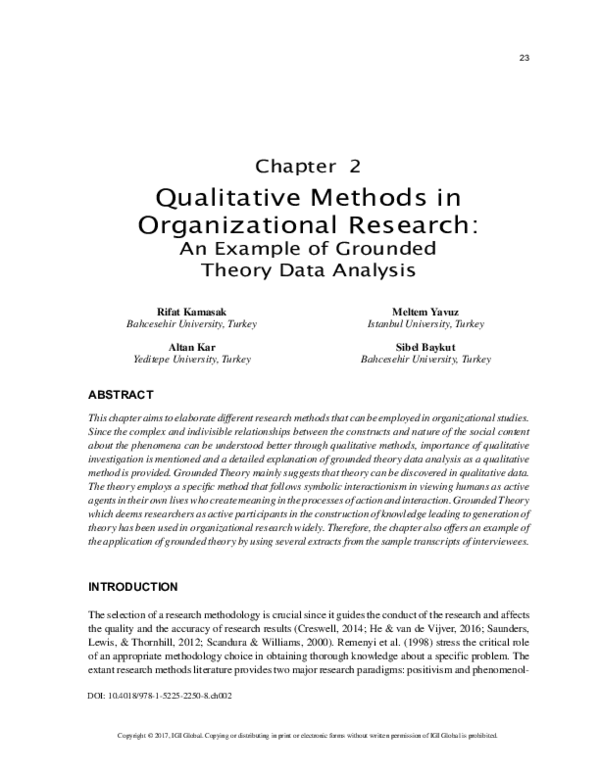 (PDF) Qualitative Methods in Organizational Research An Example of ...