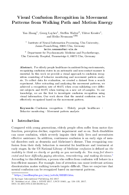 (PDF) Visual Confusion Recognition in Movement Patterns from Walking ...