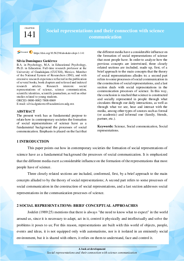 (PDF) Social representations and their connection with science ...