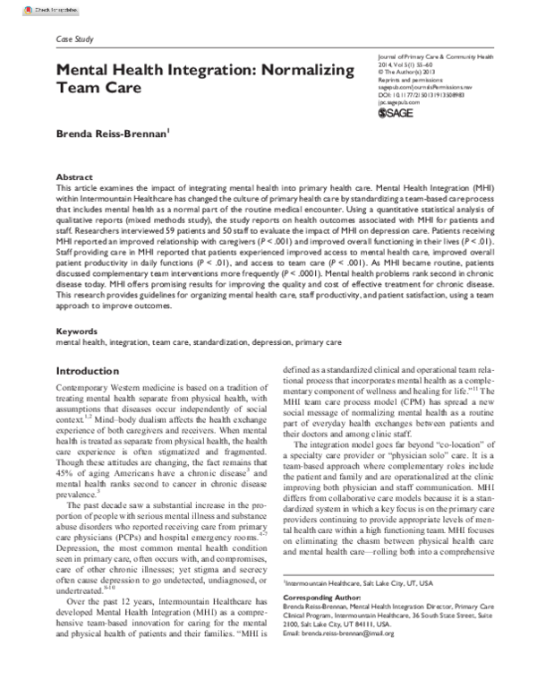 (PDF) Mental Health Integration