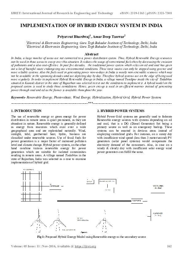 (PDF) Implementation of Hybrid Energy System in India