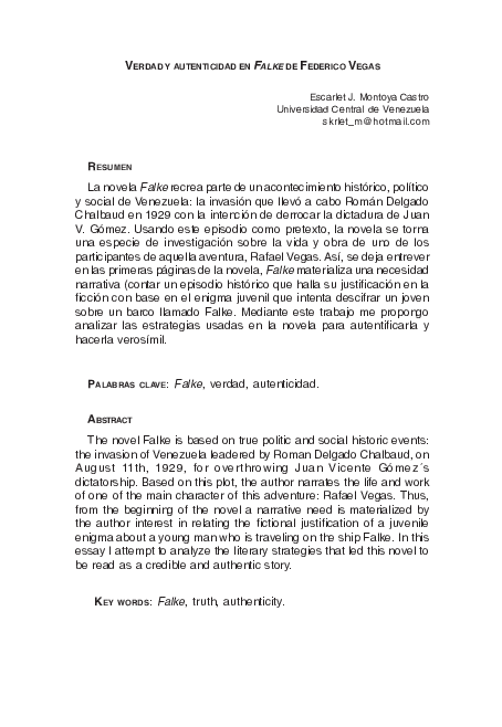 (PDF) Verdad y Autenticidad en Falke De Federico Vegas