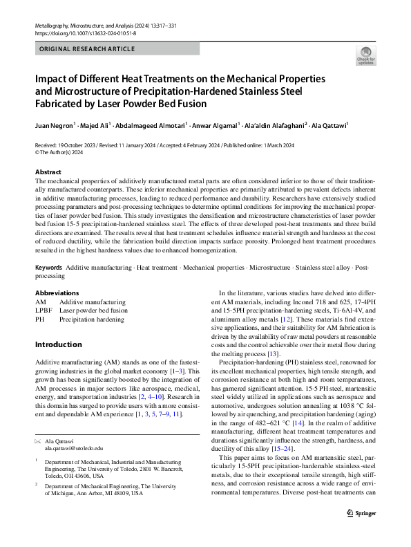 (PDF) Impact of Different Heat Treatments on the Mechanical Properties and Microstructure of ...