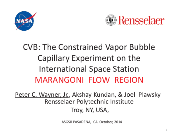 (PDF) CVB: the Constrained Vapor Bubble Capillary Experiment on the ...