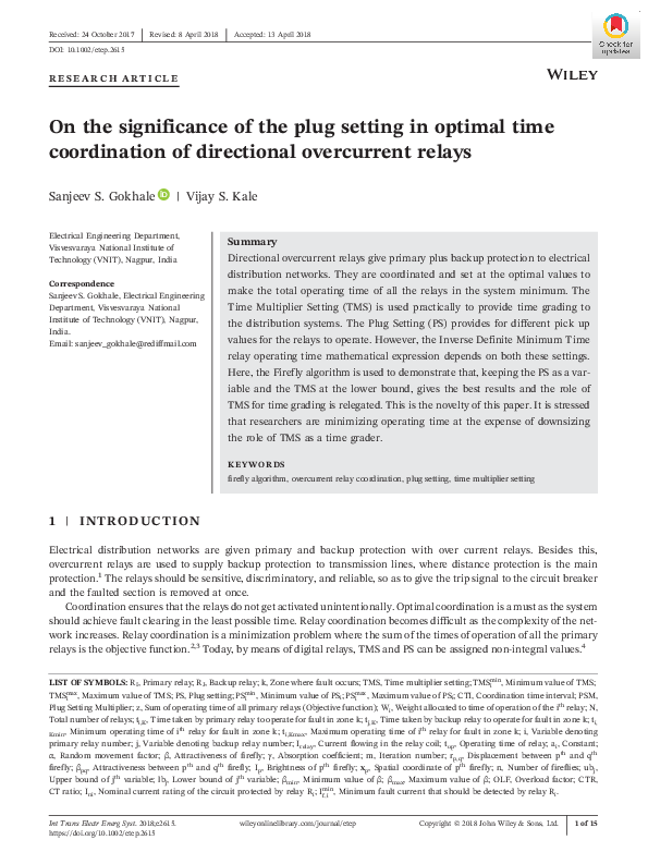 (PDF) On the significance of the plug setting in optimal time ...