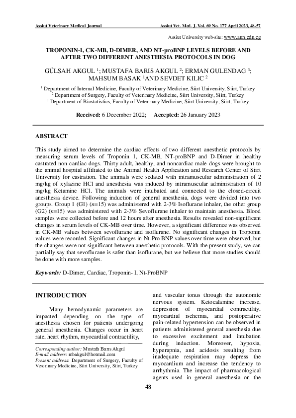 (PDF) TROPONIN-1, CK-MB, D-DIMER, AND NT-proBNP LEVELS BEFORE AND AFTER ...