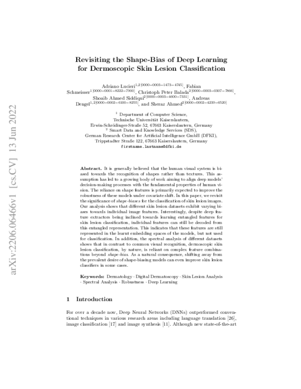 (PDF) Revisiting the Shape-Bias of Deep Learning for Dermoscopic Skin ...