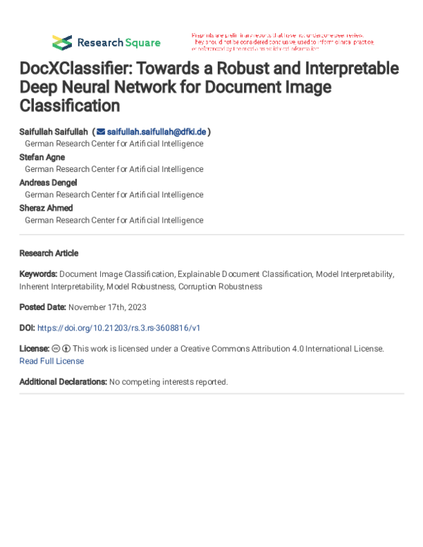 Pdf Docxclassifier Towards A Robust And Interpretable Deep Neural