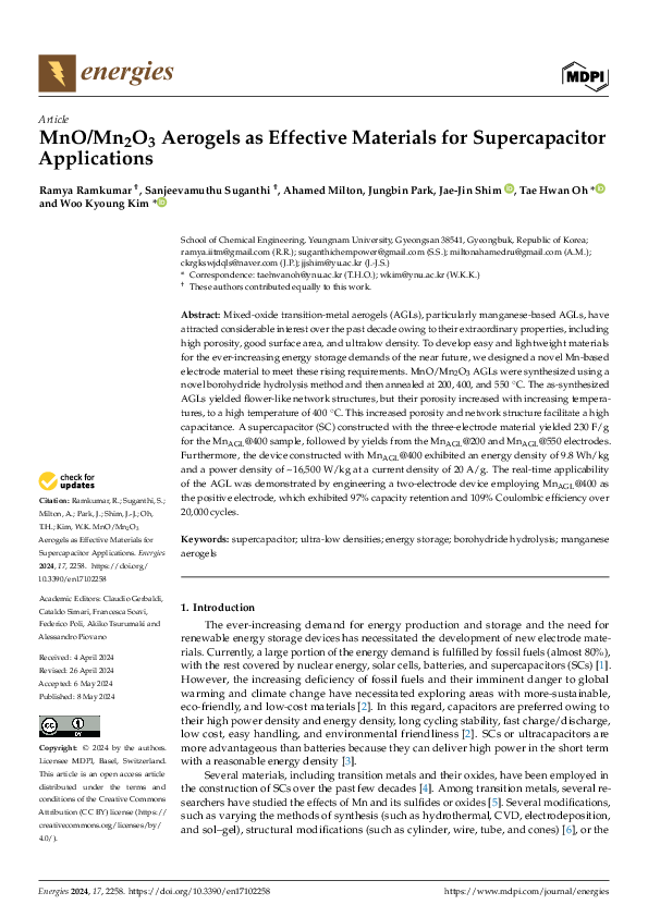 (PDF) MnO/Mn2O3 Aerogels as Effective Materials for Supercapacitor ...