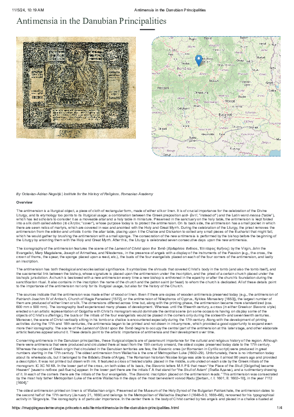 (PDF) "Antimensia in the Danubian Principalities", in: Maria Alessia ...