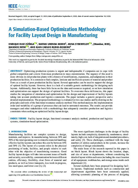 (PDF) A Simulation-Based Optimization Methodology for Facility Layout Design in Manufacturing