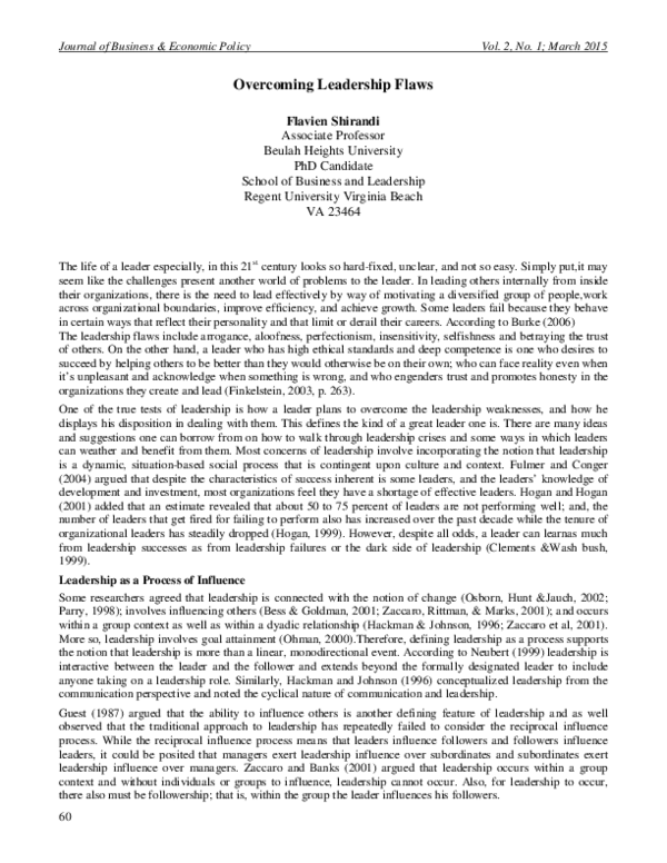 (PDF) Overcoming Leadership Flaws