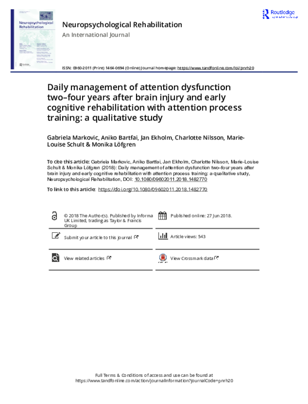 (PDF) Daily management of attention dysfunction two–four years after ...