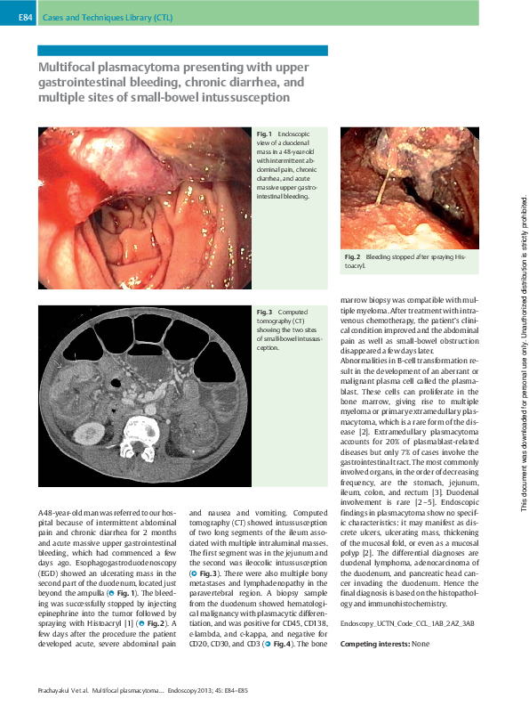 (PDF) Multifocal plasmacytoma presenting with upper gastrointestinal ...