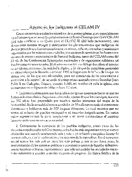 (PDF) Aporte de los indígenas al CELAM IV