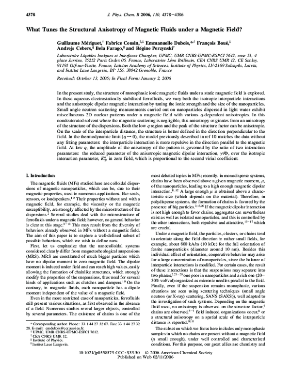 (PDF) What Tunes the Structural Anisotropy of Magnetic Fluids under a Magnetic Field ...