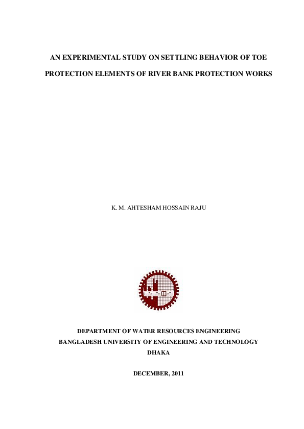 (PDF) Experimental Study on Settling Behavior of Toe Protection ...