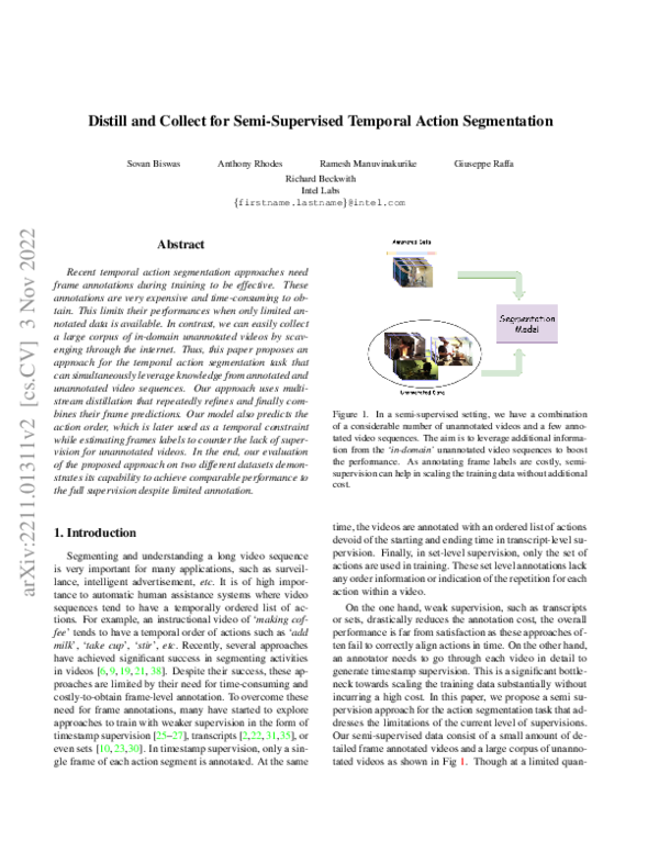 (PDF) Distill and Collect for Semi-Supervised Temporal Action Segmentation | Richard Beckwith ...
