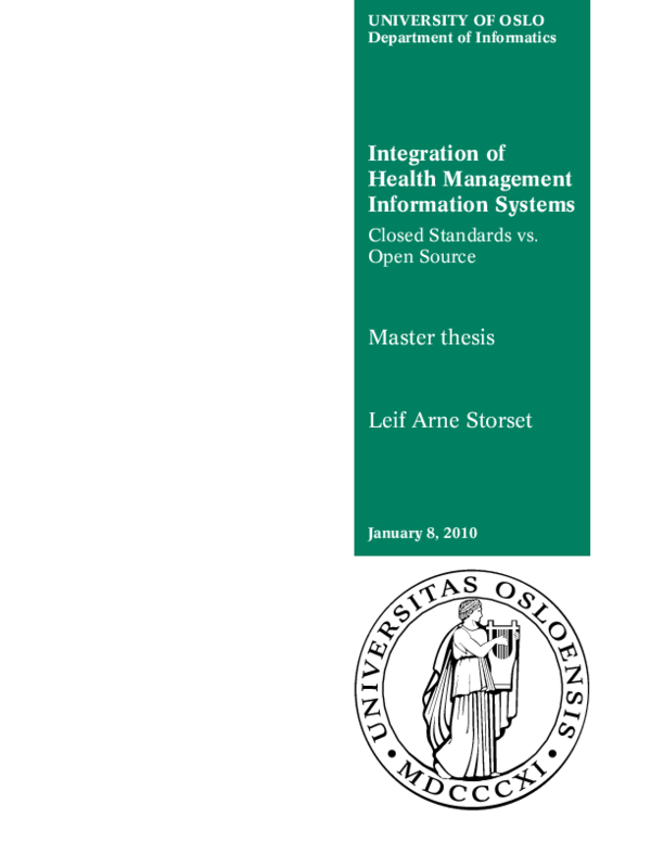(PDF) Integration of Health Management Information Systems : Closed ...
