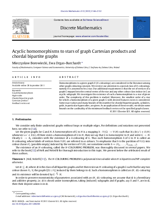 (PDF) Acyclic homomorphisms to stars of graph Cartesian products and ...