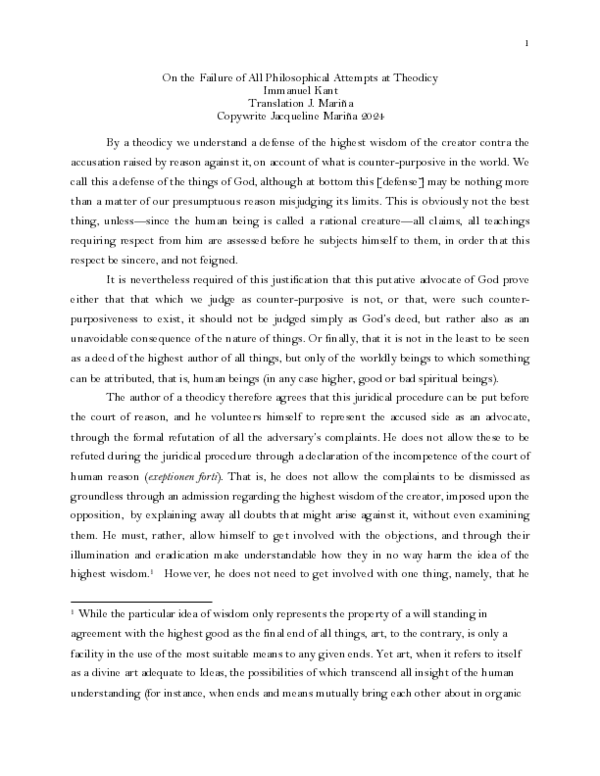 (PDF) On the Failure of All Philosophical Attempts at Theodicy