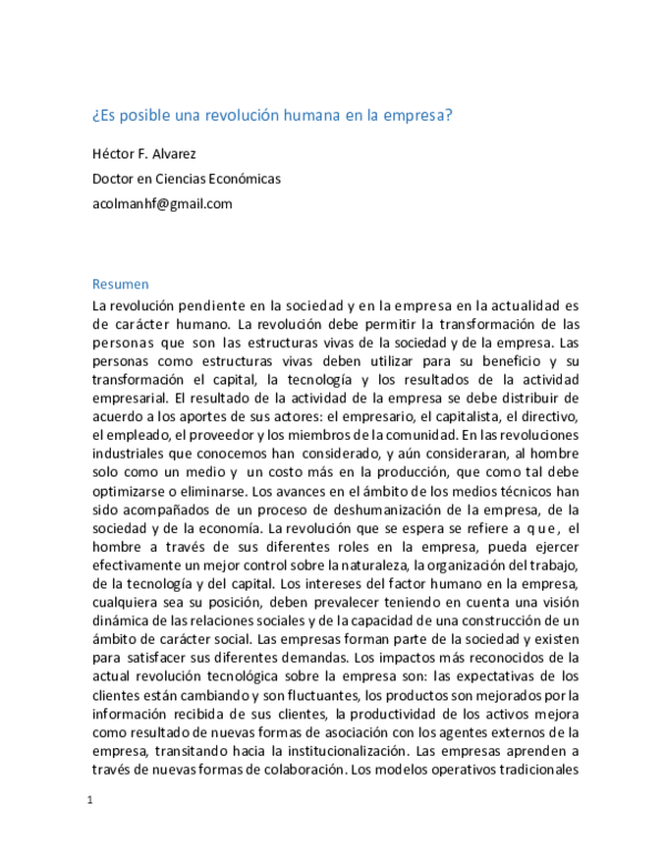 (PDF) Es posible una revolución Humana
