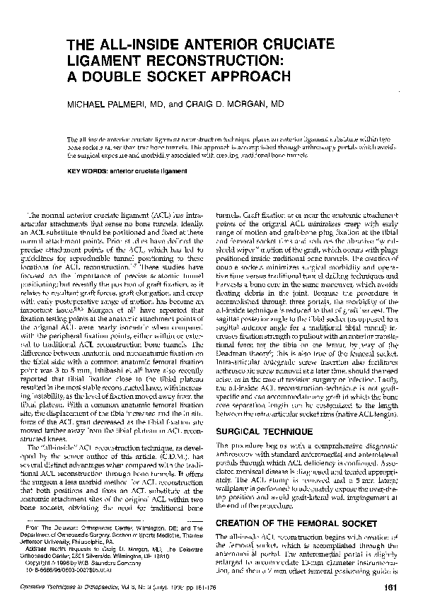 (PDF) The all-inside anterior cruciate ligament reconstruction: a ...