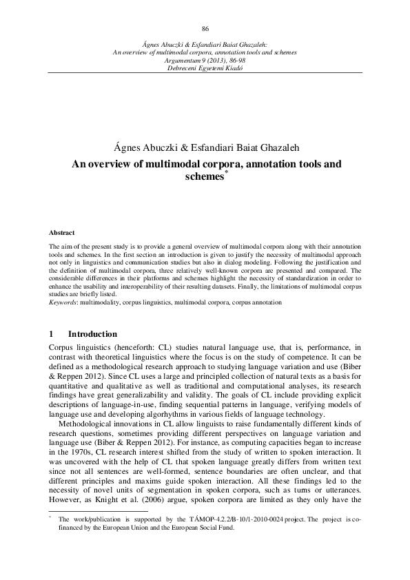 (PDF) The definition and requirements of MM corpora