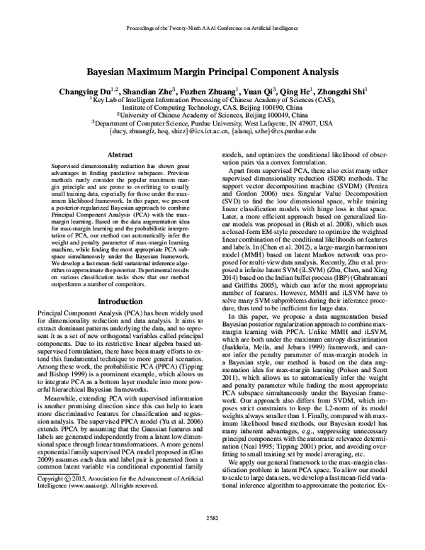 (PDF) Bayesian Maximum Margin Principal Component Analysis