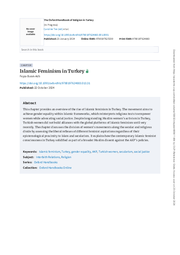 (PDF) Islamic Feminism in Turkey