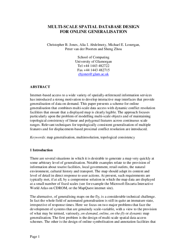 Pdf Topologically Consistent Map Generalisation Procedures And Multi Scale Spatial Databases