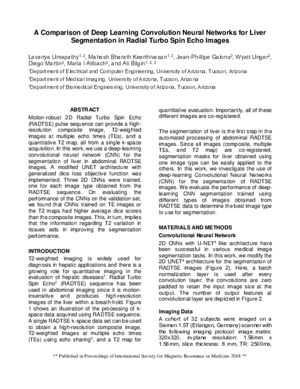 (PDF) A Comparison of Deep Learning Convolution Neural Networks for Liver Segmentation in Radial ...