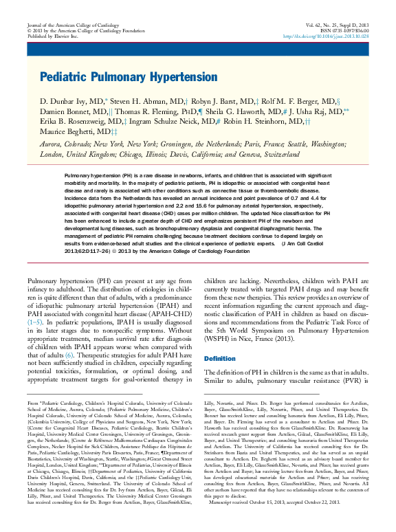 (PDF) Pediatric Pulmonary Hypertension | Erika Rosenzweig - Academia.edu
