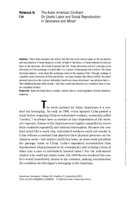 (PDF) The Asian American Contract: On Useful Labor and Social ...