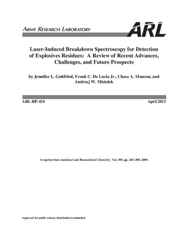 (PDF) Laser-induced breakdown spectroscopy for detection of explosives ...