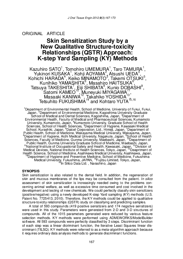 (PDF) Skin sensitization study by a new qualitative structure–toxicity relationships (QSTR ...