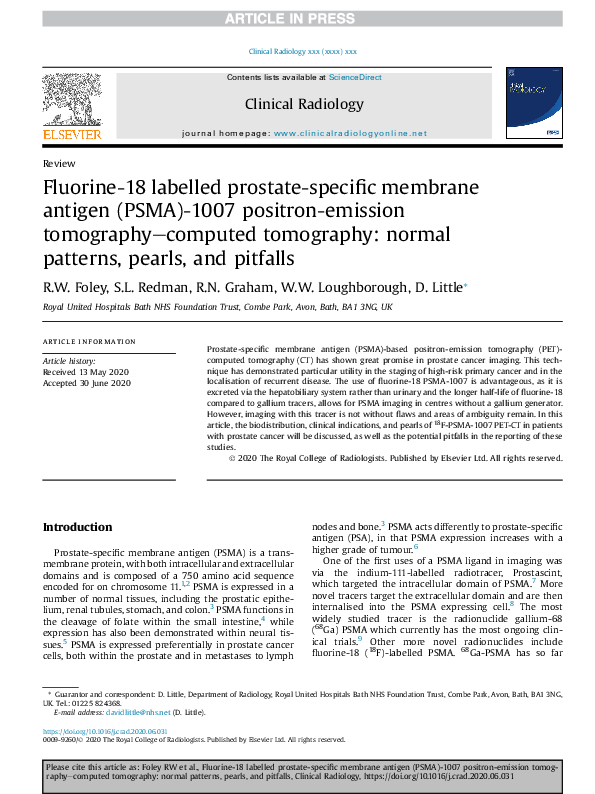 (PDF) Fluorine-18 labelled prostate-specific membrane antigen (PSMA ...