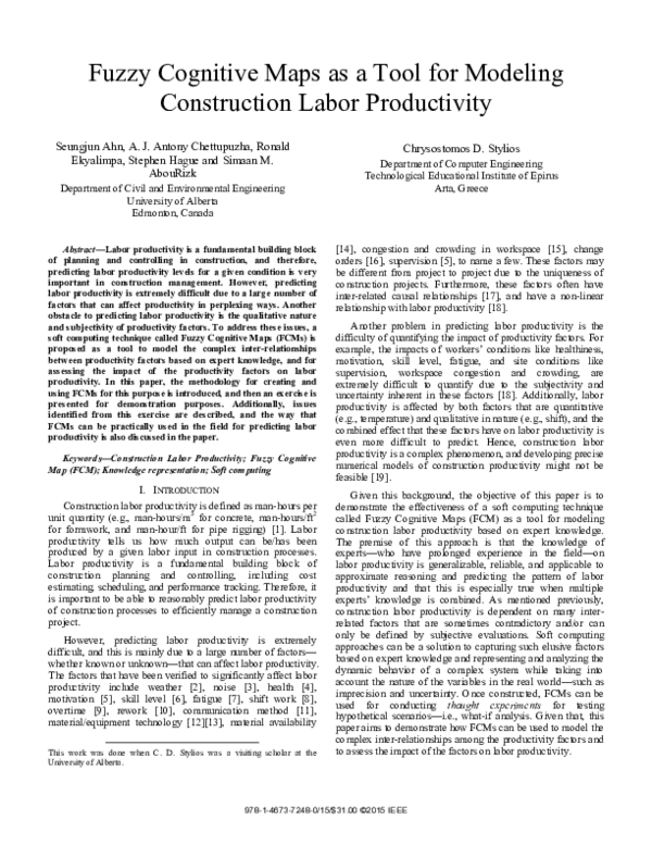 (PDF) Fuzzy Cognitive Maps as a tool for modeling construction labor ...