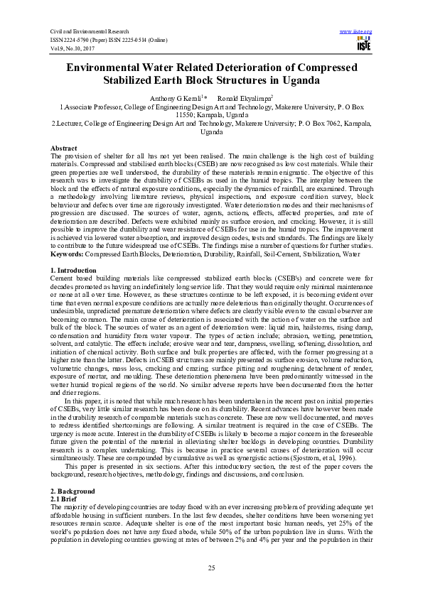 (PDF) Environmental Water Related Deterioration of Compressed ...