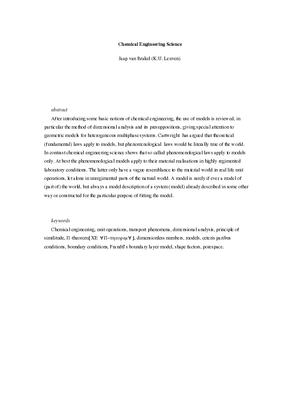 (PDF) Chemical engineering science