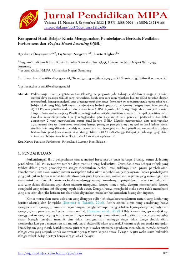 (PDF) Komparasi Hasil Belajar Kimia Menggunakan Pembelajaran Berbasis ...