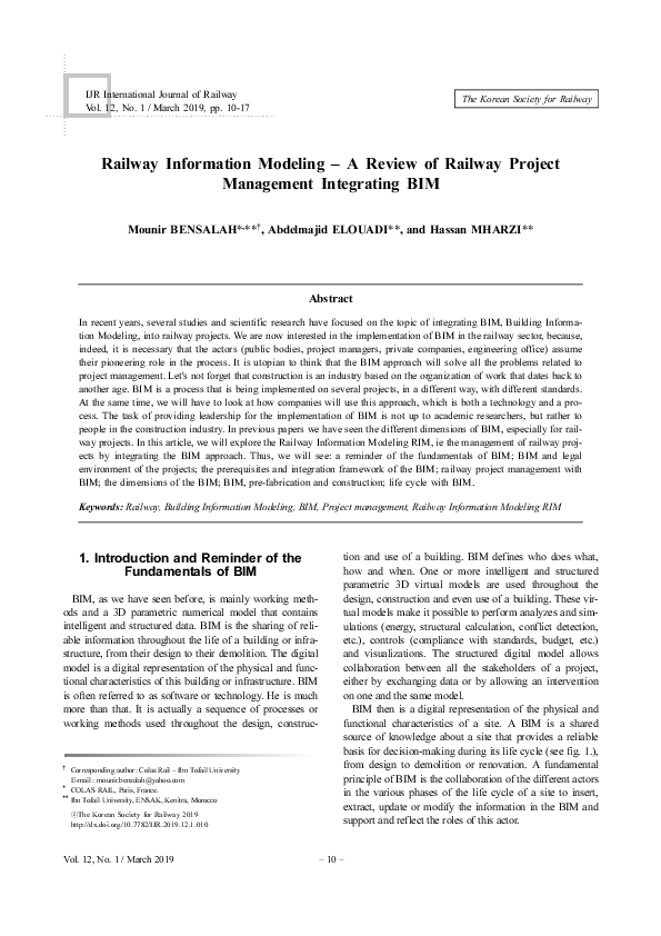 (PDF) Railway Information Modeling - A Review of Railway Project ...