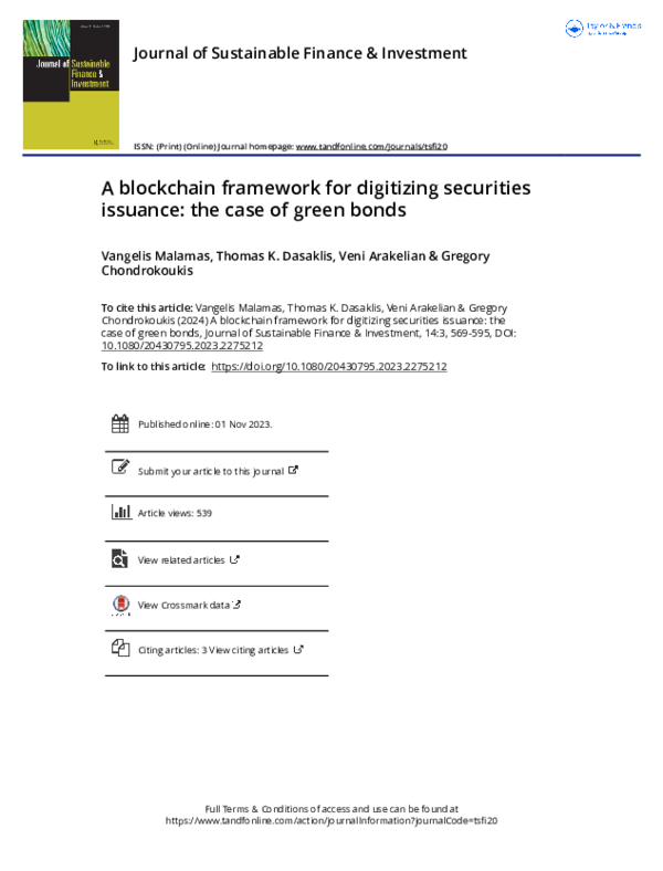 (PDF) A blockchain framework for digitizing securities issuance the ...
